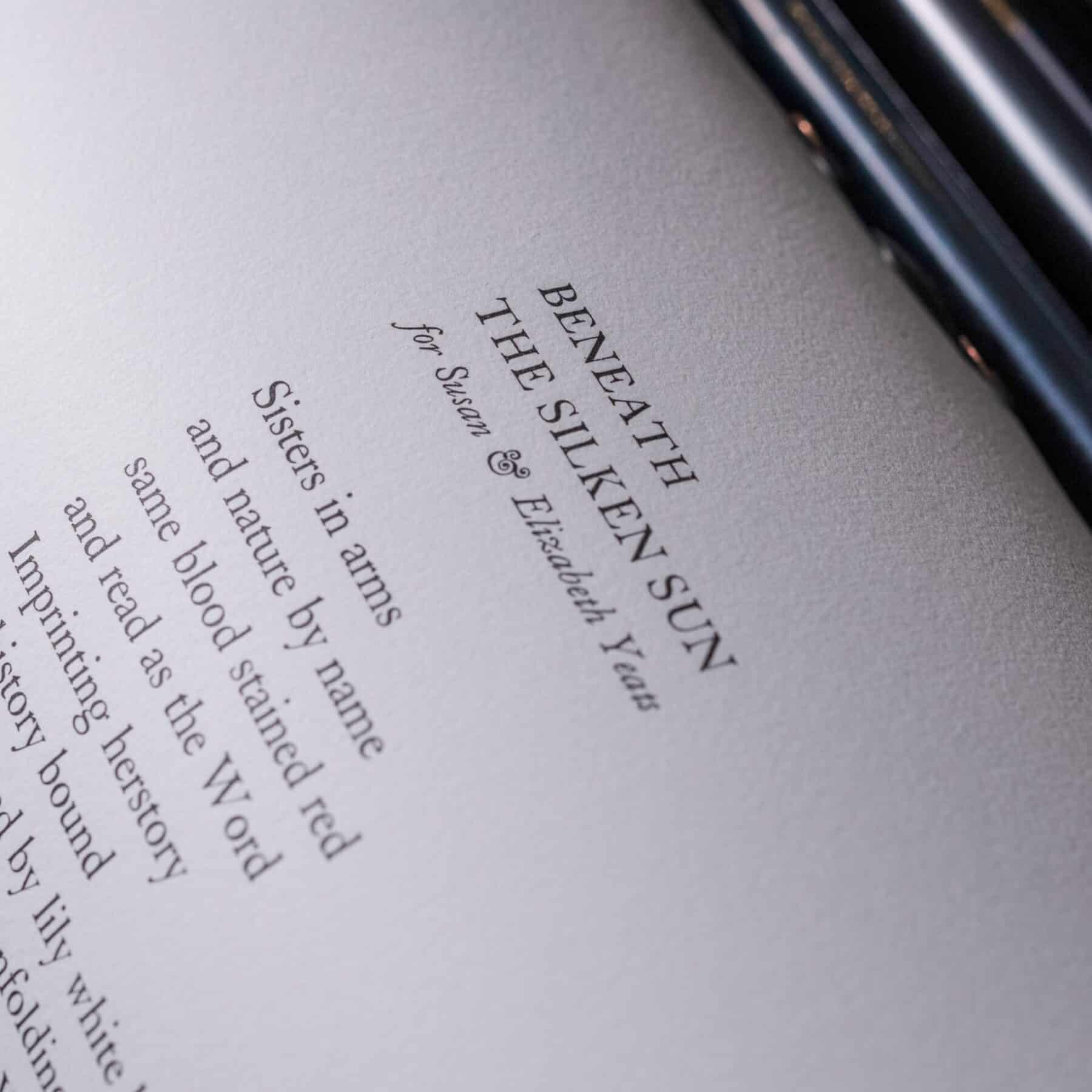 Imelda May - Beneath the Silken Sun letterpress printed poem